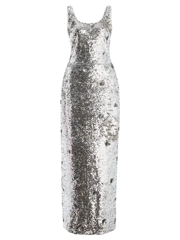 Simkhai Tindra Sequined Gown - Silver