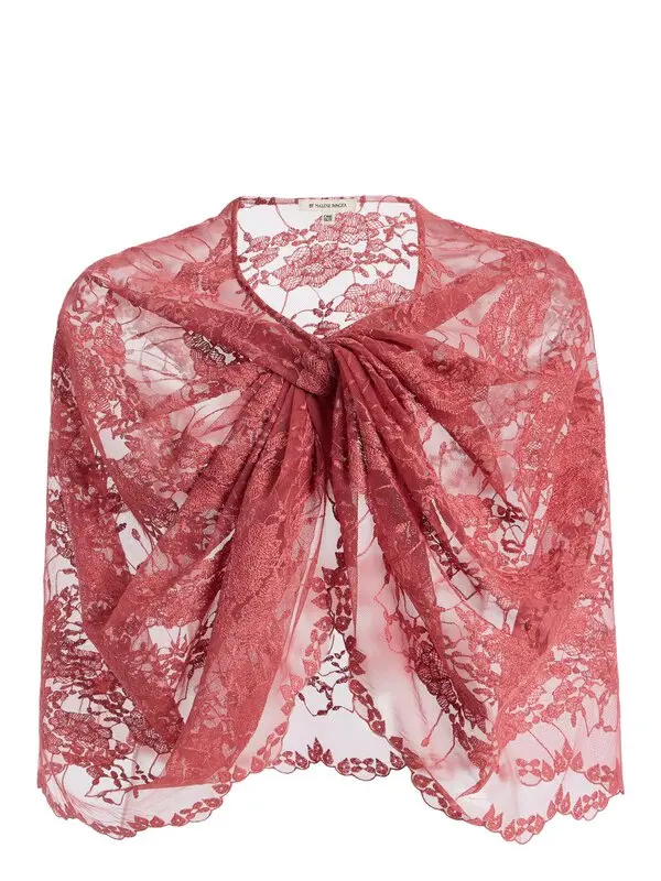 BY MALENE BIRGER Pinlos Lace Cape - Pink