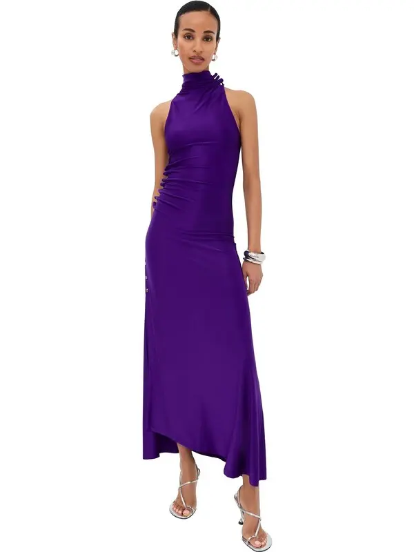Rabanne Draped Jersey Maxi Dress - Violet