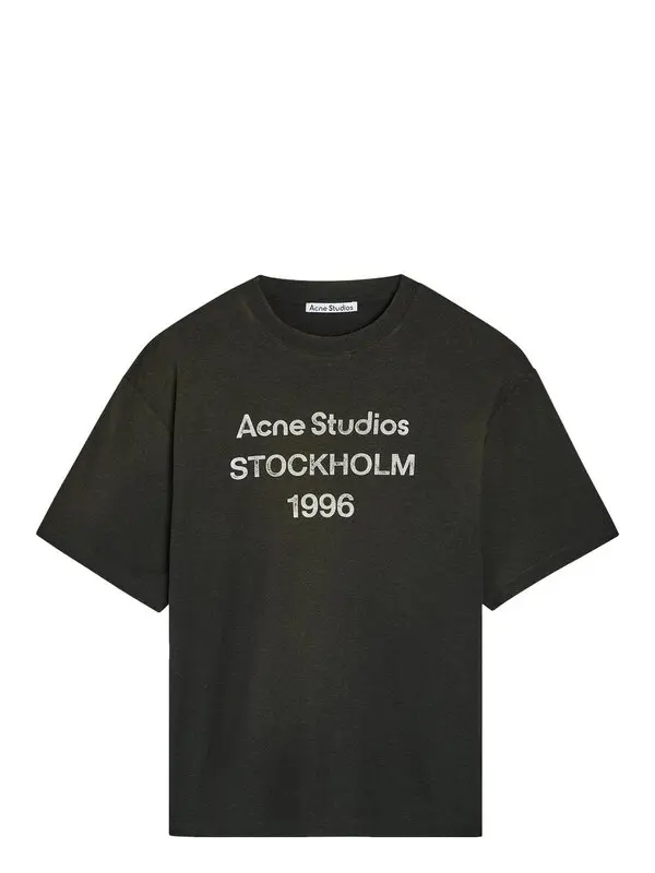 Acne Studios Exford Printed Cotton-blend T-shirt - Black