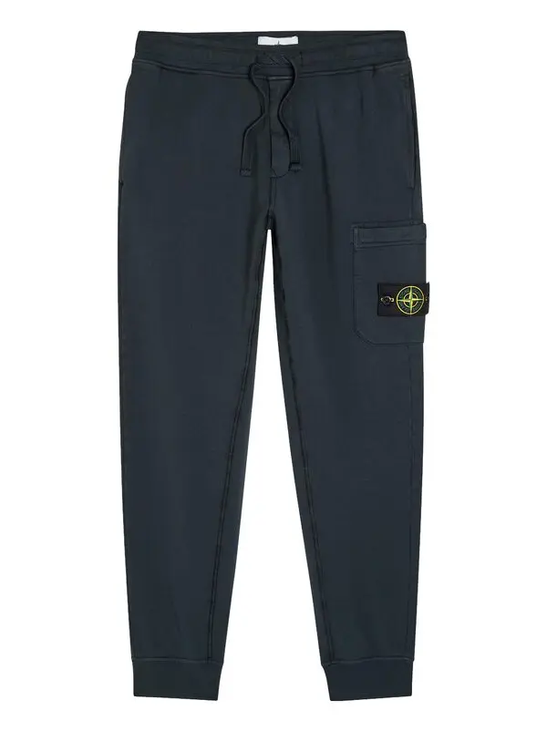 Stone Island Logo Cotton Sweatpants - Navy