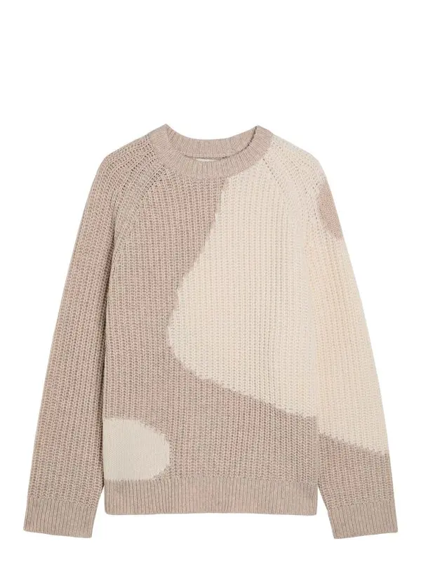 AKYN Remi Colour-blocked Wool Jumper - Cream