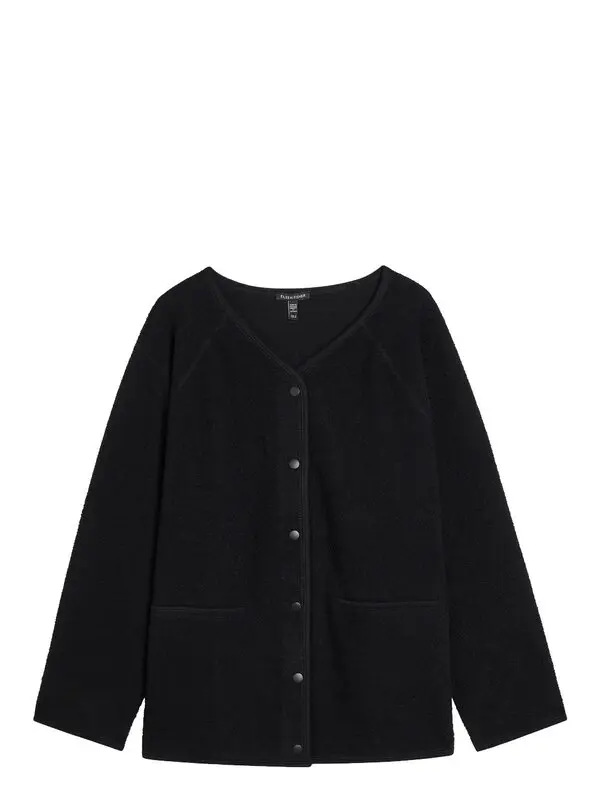 Eileen Fisher Textured Stretch-cotton Jacket - Black