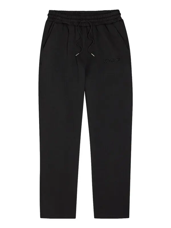 GOD MADE Signature Logo Straight-leg Cotton Sweatpants - Black