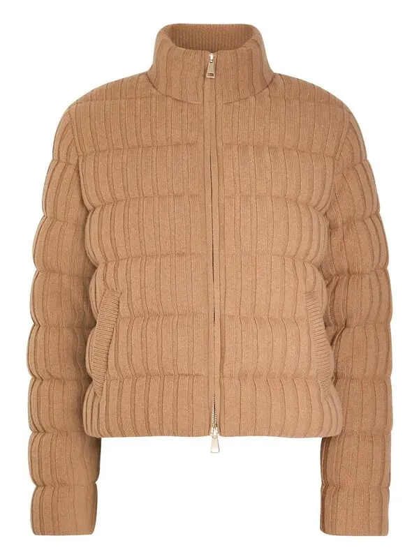 Moncler Padded Wool And Cashmere-blend Jacket - Beige