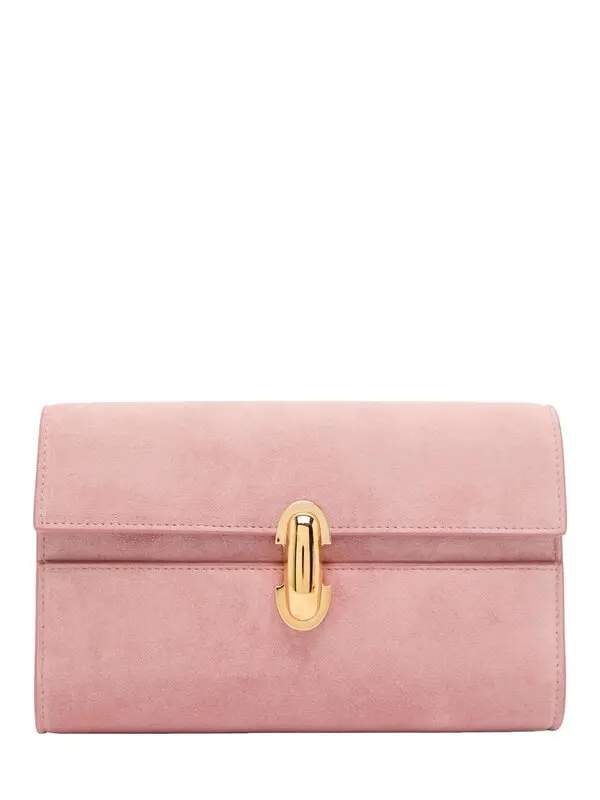 Savette Symmetry Mini Suede Cross-body Bag - Pink