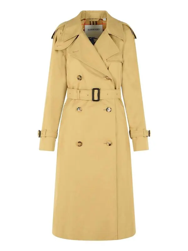 Burberry Long Cotton 'castleford' Trench Coat - Beige