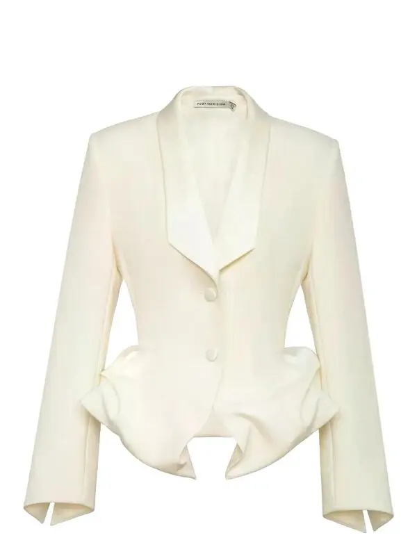 POST MERIDIEM Peplum Jacket - Neutrals