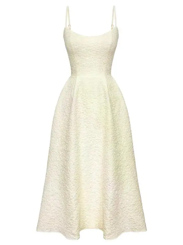 POST MERIDIEM Strapless Midi Dress - Neutrals