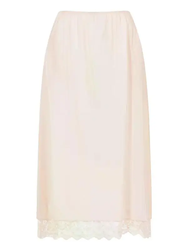 Simone Rocha Lace Trim Midi Skirt - Neutrals