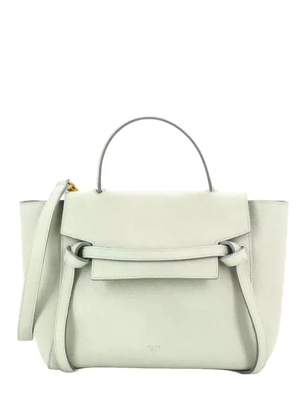 Celine Belt Bag Textured Leather Micro Satchel - Green