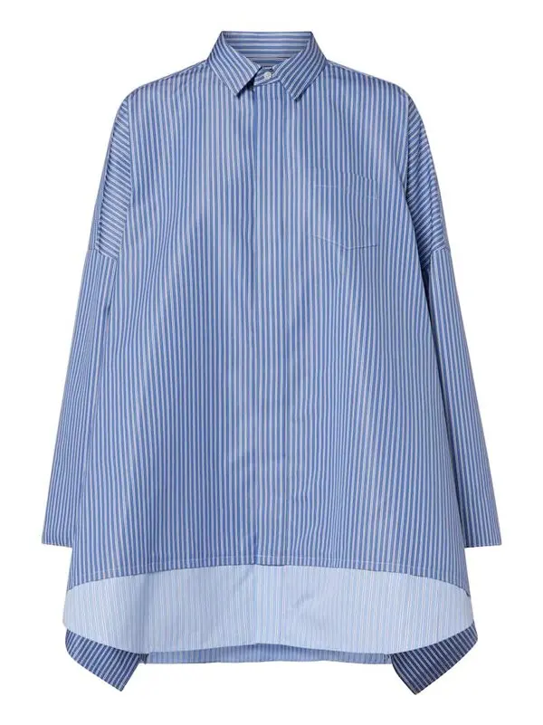 Sacai Striped Oversized Cotton-blend Shirt - Blue