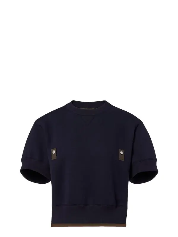 Sacai Cotton-blend And Twill Sweatshirt - Blue