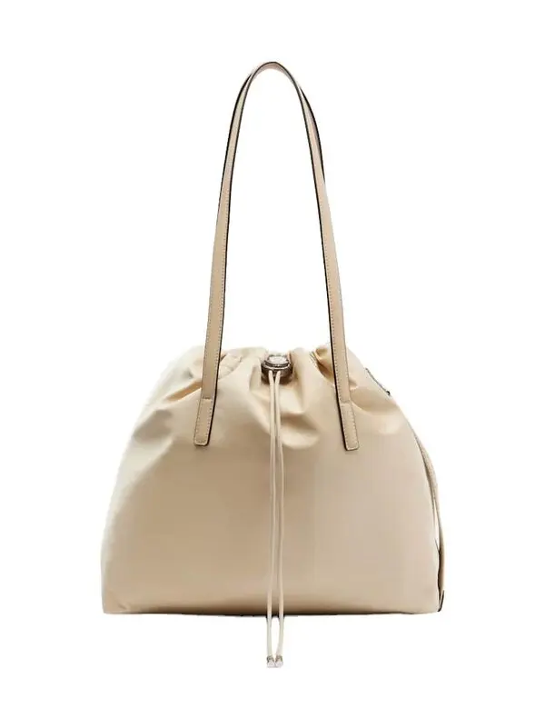 Moncler Leather-trimmed Tote Bag - Beige