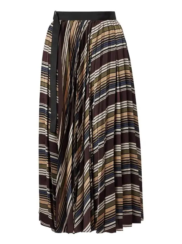 Sacai Striped Midi Skirt - Multicoloured