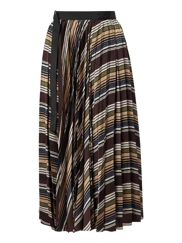 Sacai Striped Midi Skirt - Multicoloured