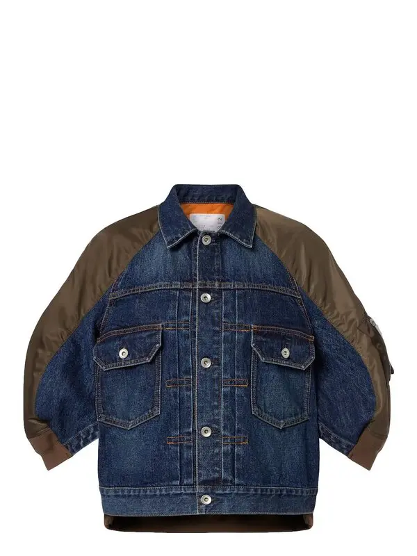 Sacai Denim And Twill Jacket - Blue