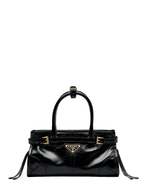 Prada Bonnie Mini Leather Top-handle Bag - Black