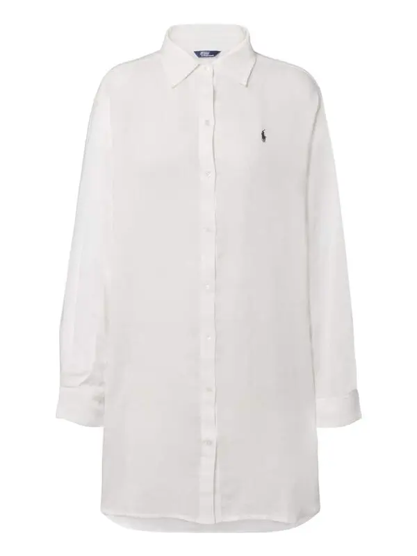 Polo Ralph Lauren Oversized Linen And Cotton Shirt - White