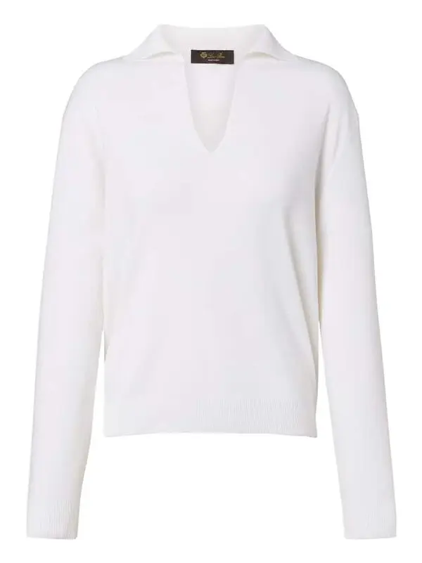 Loro Piana Siena Silk And Cotton Polo Sweater - White