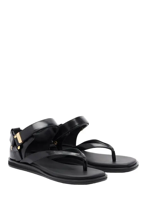 Sacai Leather Thong Sandals - Black