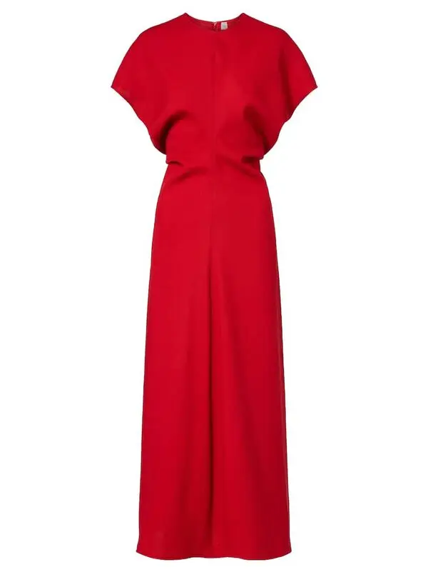 TOTEME Slouch Wool Maxi Dress - Red