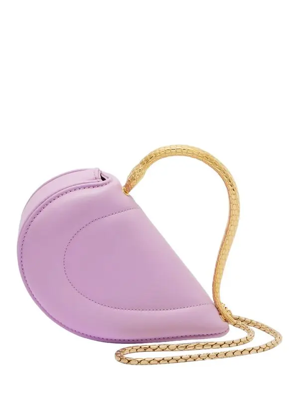 BVLGARI Serpenti Cuoricino Leather Crossbody Bag - Purple