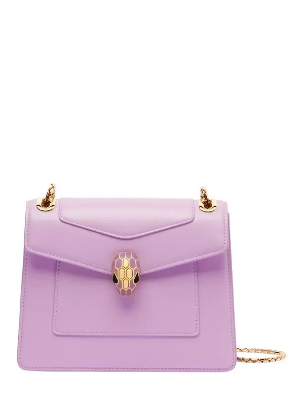 BVLGARI Serpenti Forever Small Leather Crossbody Bag - Purple