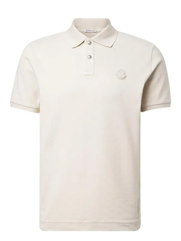 Moncler Logo Cotton Polo Shirt - White