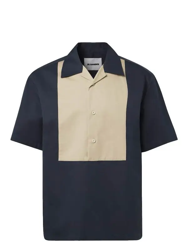 JIL SANDER Cotton And Silk Bowling Shirt - Blue