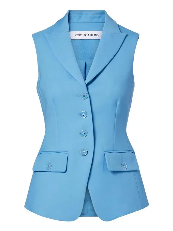 Veronica Beard Benny Single-breasted Vest - Blue