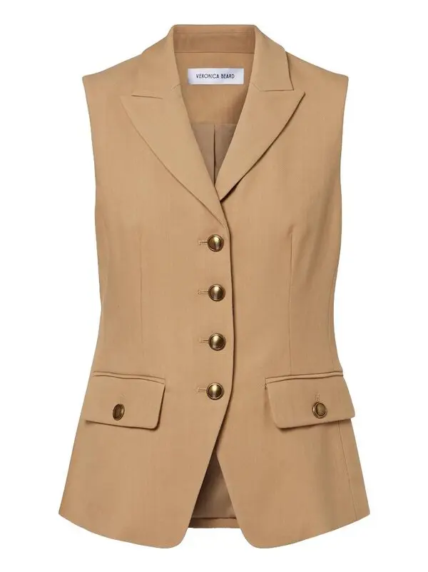 Veronica Beard Benny Single-breasted Vest - Brown