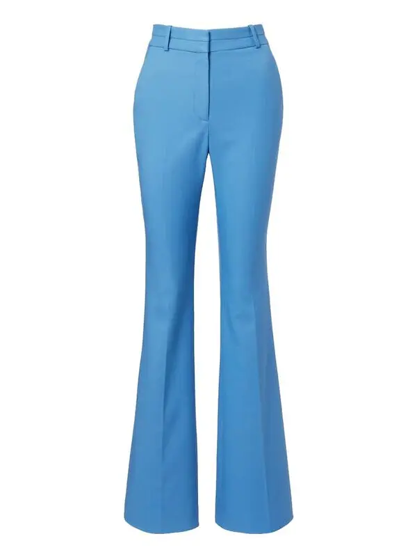 Veronica Beard Melvin Twill Flared Trousers - Blue