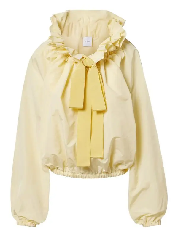 PATOU Tie-neck Faille Top - Yellow