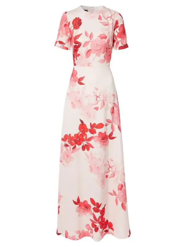 Monique Lhuillier Floral Gown - Pink