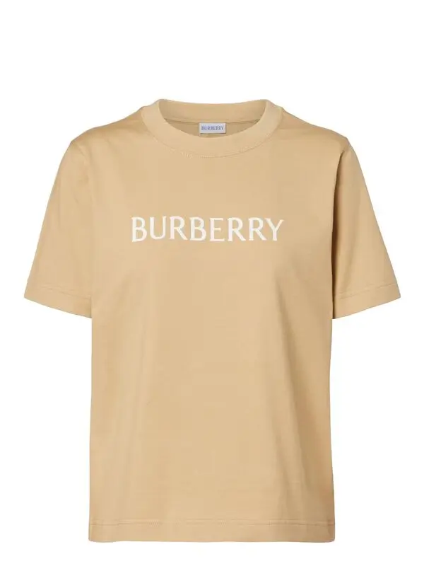 Burberry Logo Cotton Jersey T-shirt - Beige