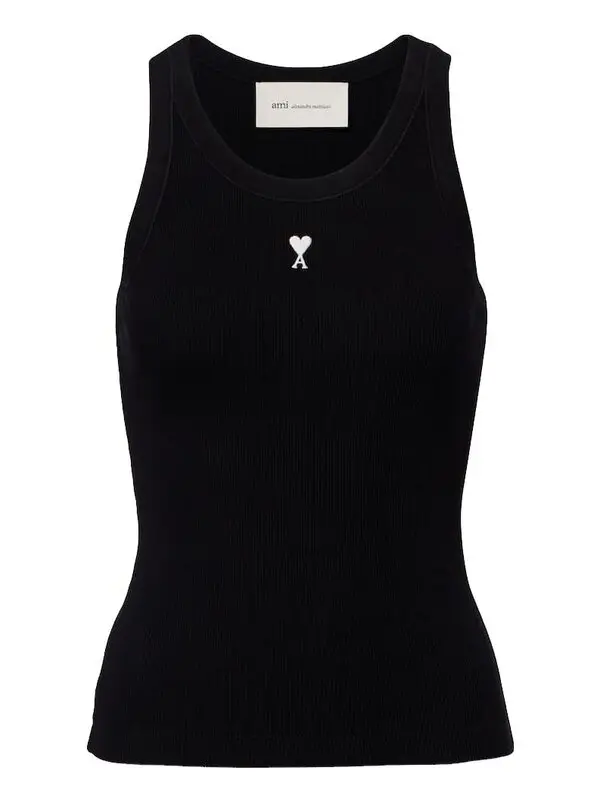 Ami De Coeur Cotton Jersey Tank Top - Black