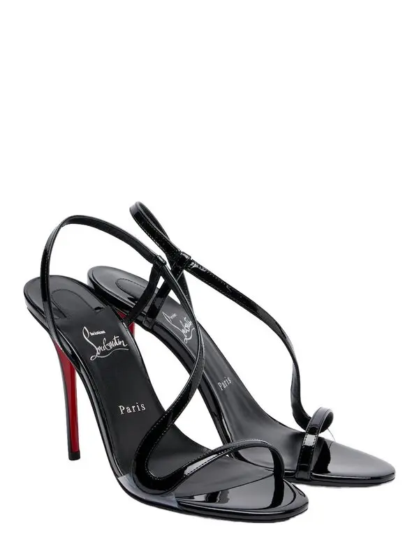 CHRISTIAN LOUBOUTIN Rosa Z Patent Leather Sandals - Black