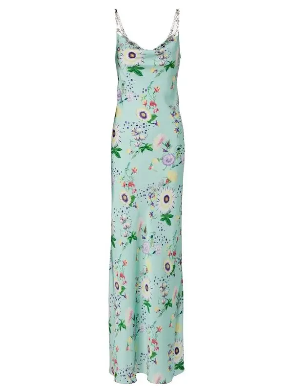 Rabanne Chain-detail Floral Maxi Dress - Multicoloured