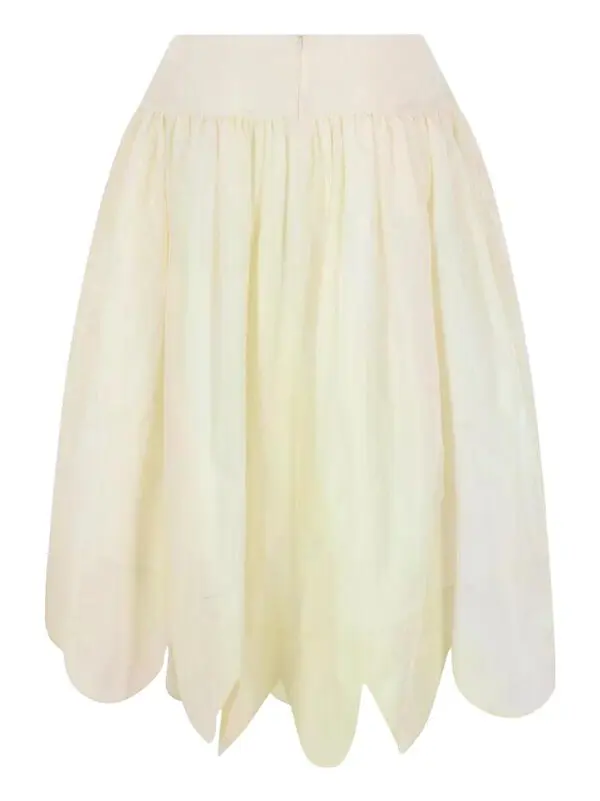 Simone Rocha Scalloped-hem Midi Skirt - Neutrals