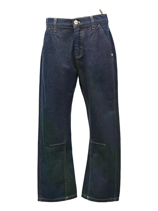 Brunello Cucinelli High-rise Straight Trousers - Blue