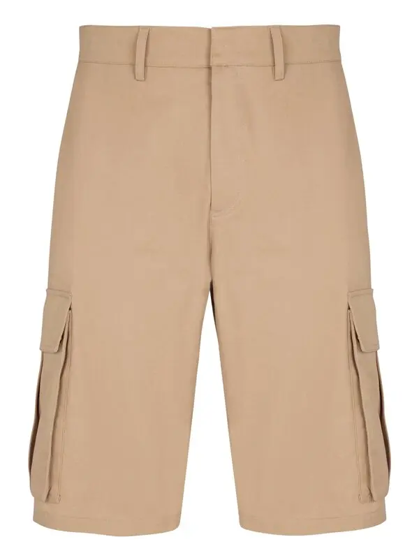 Balmain Cotton Canvas Cargo Bermuda Shorts - Beige