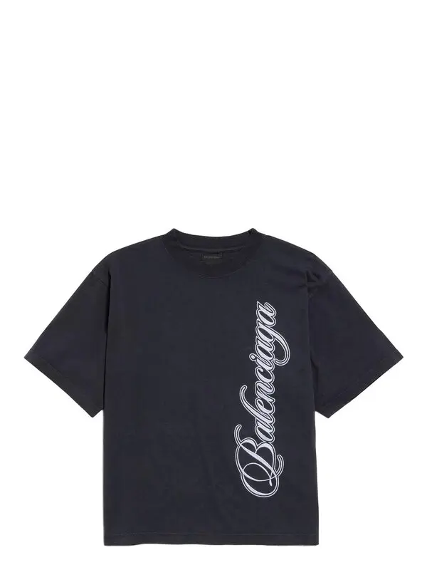 Balenciaga Cursive T-shirt Medium Fit - Black