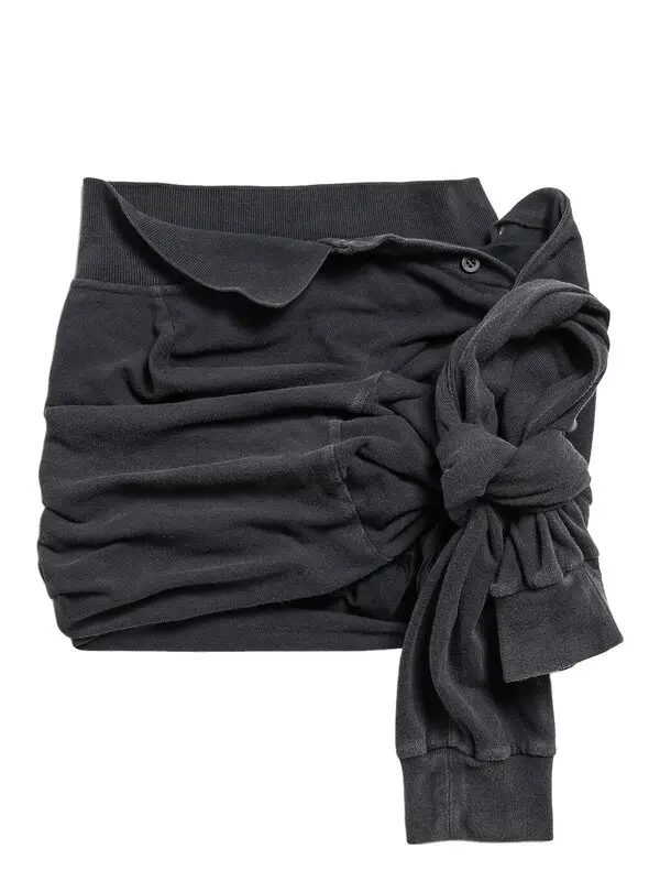Balenciaga Knotted Polo Mini Skirt - Black
