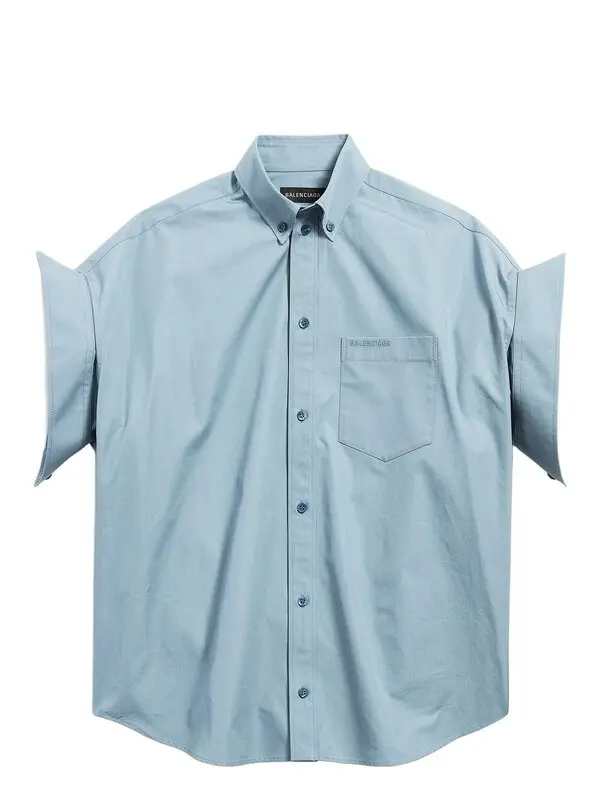 Balenciaga Tucked Sleeve Shirt - Blue