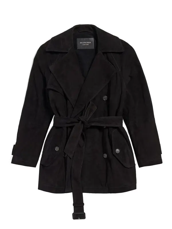 Balenciaga Cocoon Short Trench - Black