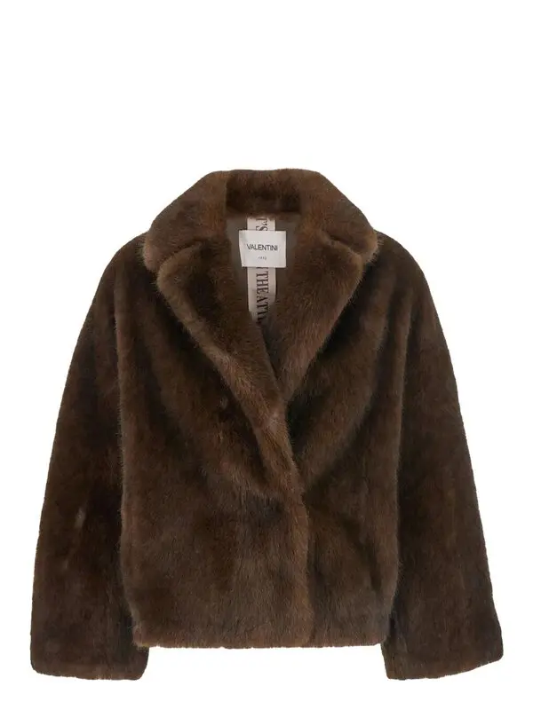 VALENTINI 1972 Short Faux Fur Coat - Brown