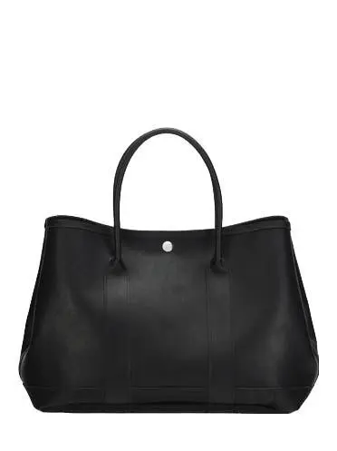 EZRA ARTHUR Audrey American Steer Leather Tote Bag - Black