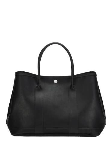 EZRA ARTHUR Audrey American Steer Leather Tote Bag - Black