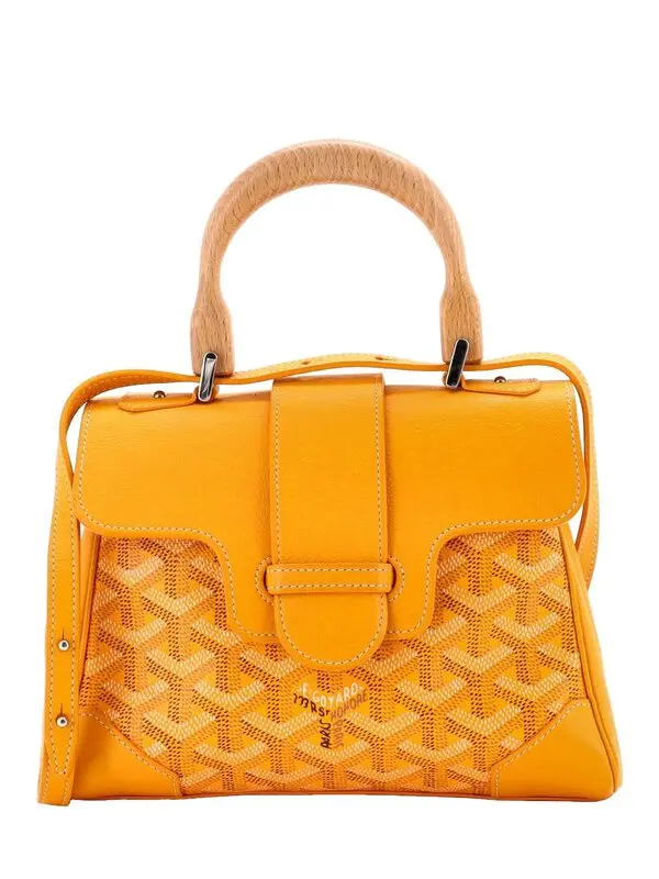 Goyard Saigon Top Handle Mini Bag Coated Canvas And Leather - Yellow